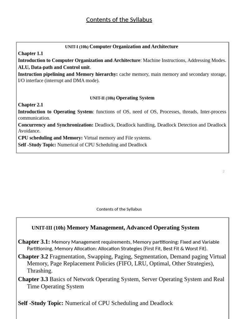 CSM - Unit 2 - Lecture-15-17 | PDF | Operating System | Process (Computing)