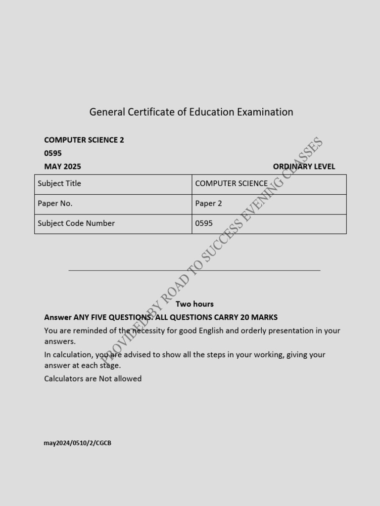 Computer Science Orinary Level Suspected Questions | PDF | Operating System | Computer Network