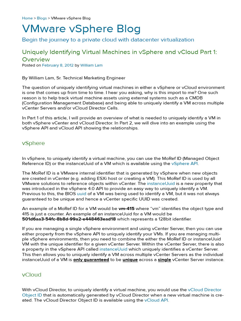 Uniquely Identifying Virtual Machines in VSphere and VCloud Part 1 ...