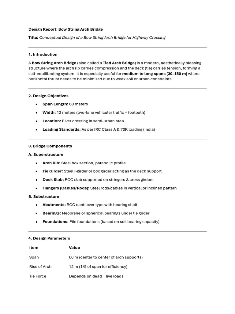 Arch Bridge Design Report | PDF | Bridge | Mechanical Engineering