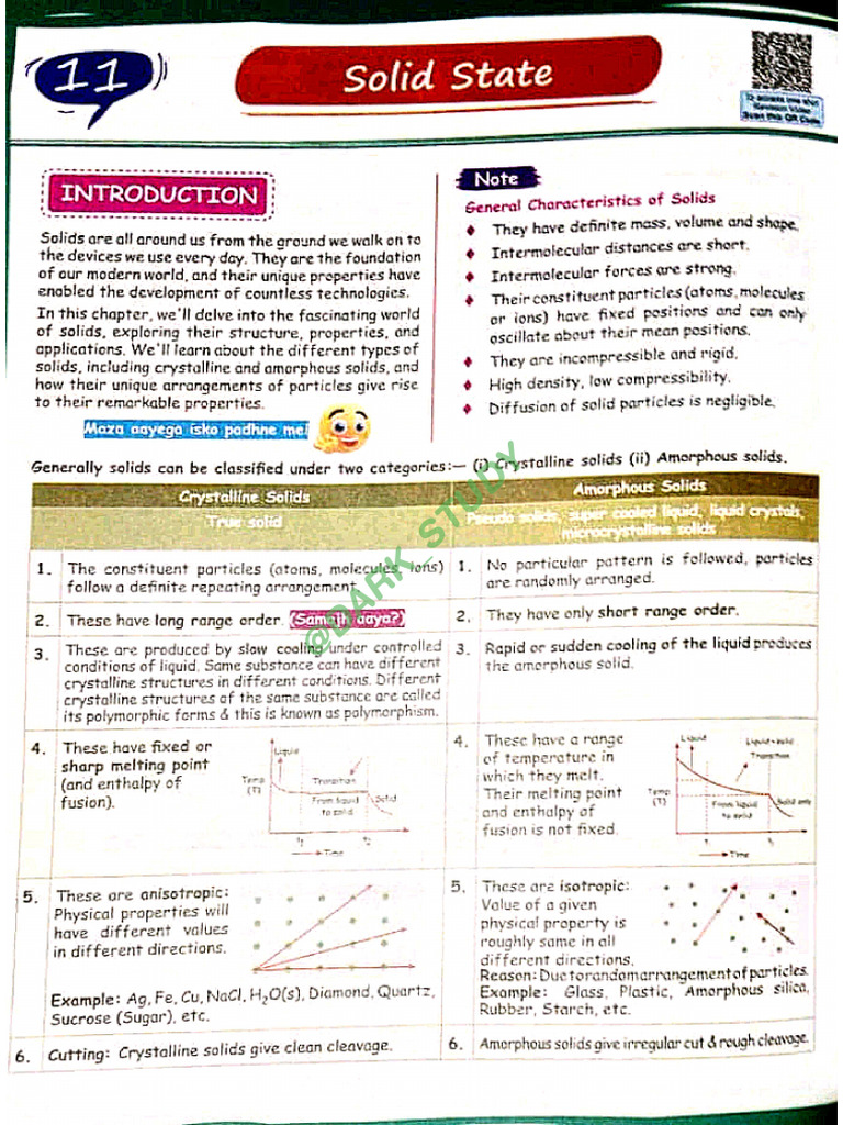 Eajee Notes Ch-11 Solid State | PDF