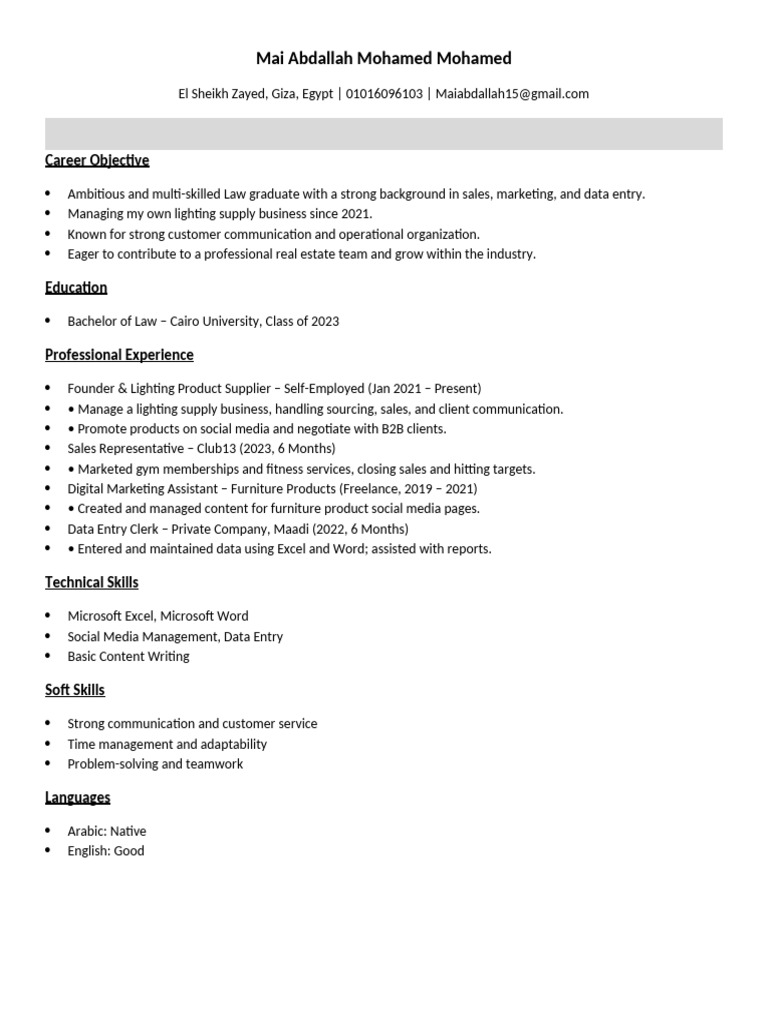 Mai Abdallah CV Professional | PDF