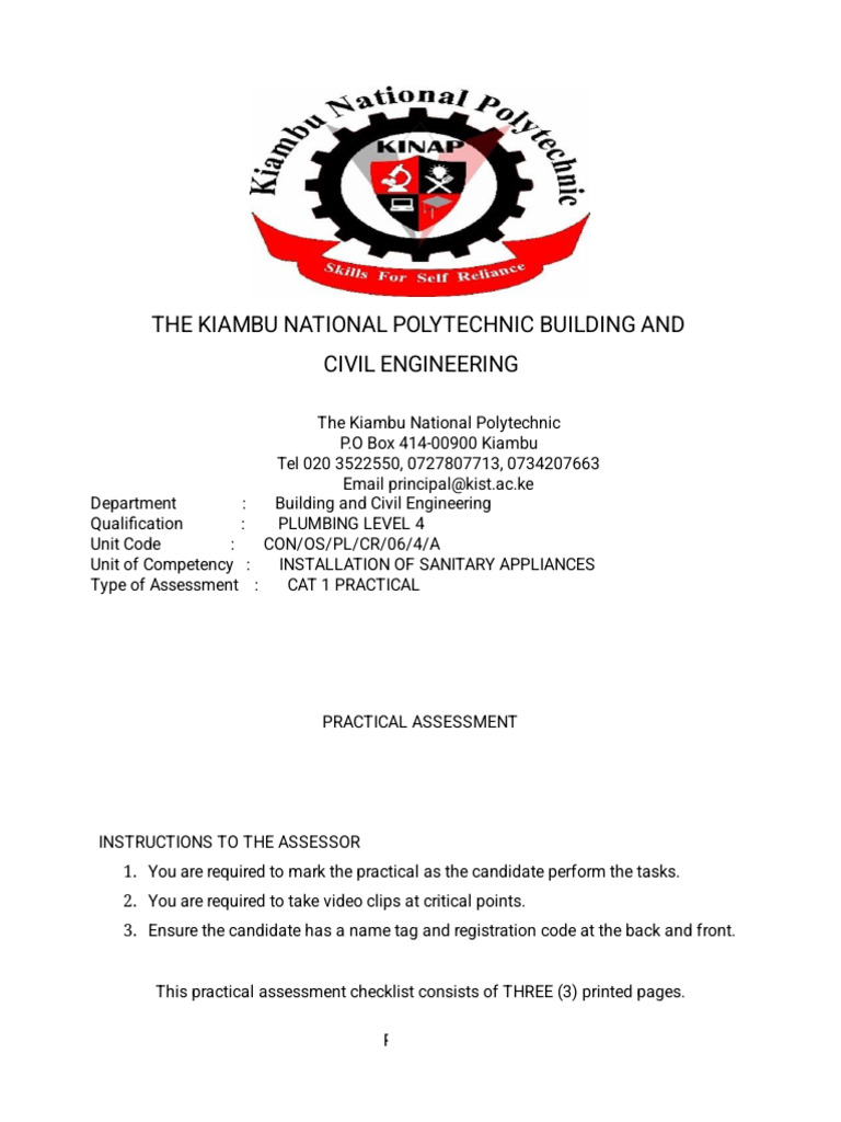 Plu4 Sanitary Checklist Cat 1 | PDF