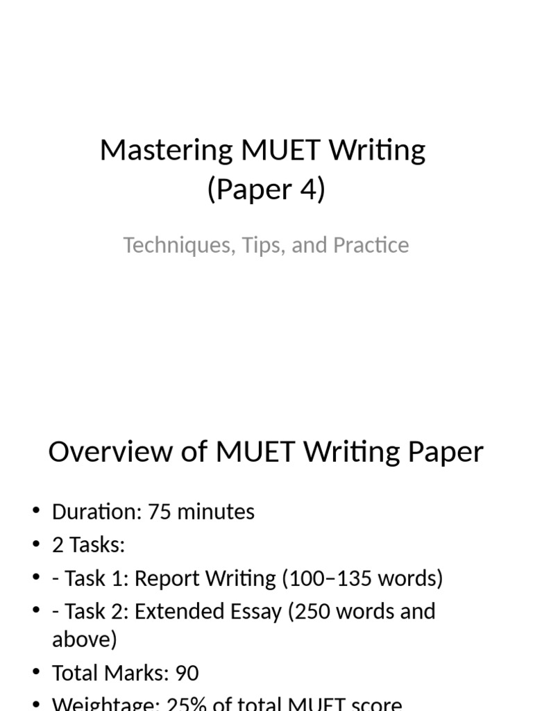 MUET Writing Presentation | PDF