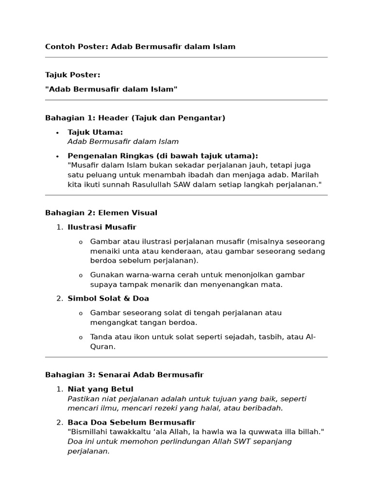 Adab Bermusafir dalam Islam | PDF