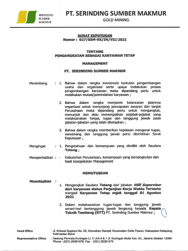 SK Pengangkatan Tatang | PDF