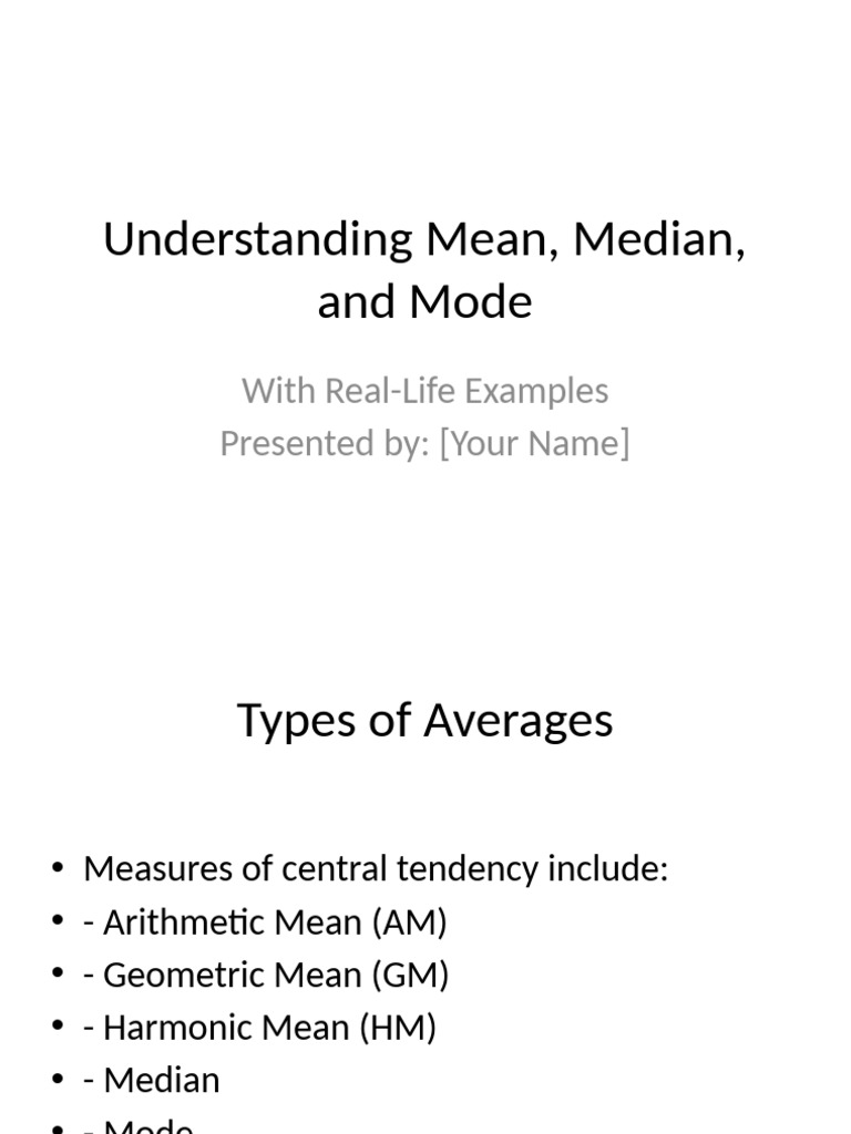 Mean Median Mode Presentation | PDF
