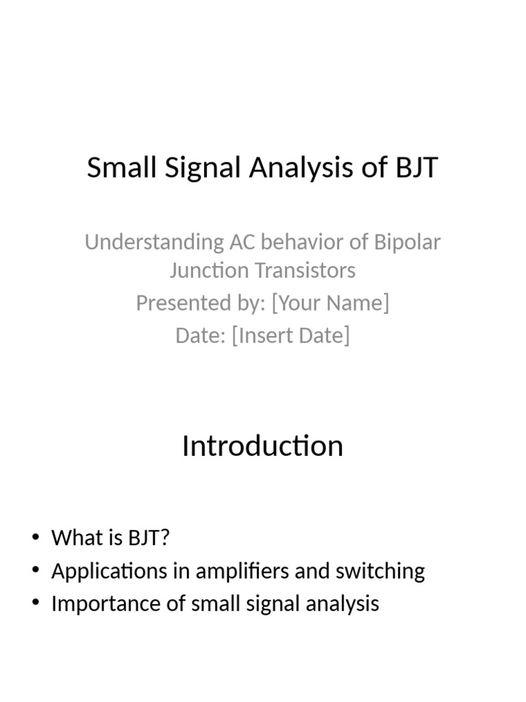 BJT Small Signal Analysis Overview | PDF | Bipolar Junction Transistor ...