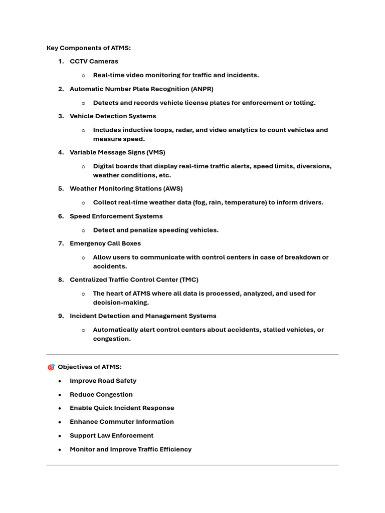 Key Components of ATMS | PDF