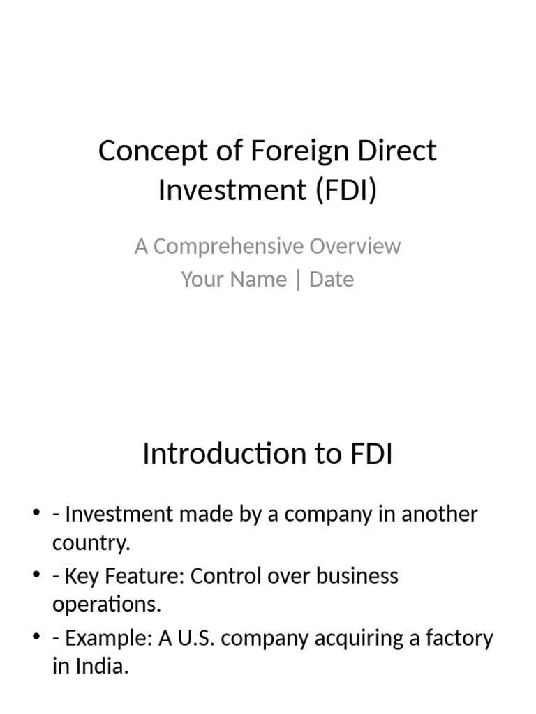 FDI Presentation | PDF