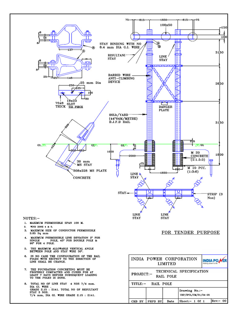 33 KV Rail Pole | PDF