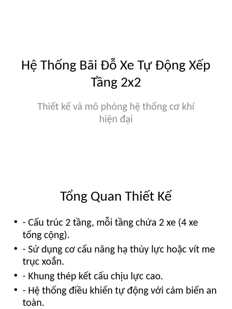 He Thong Bai Do Xe Tu Dong 2x2 | PDF