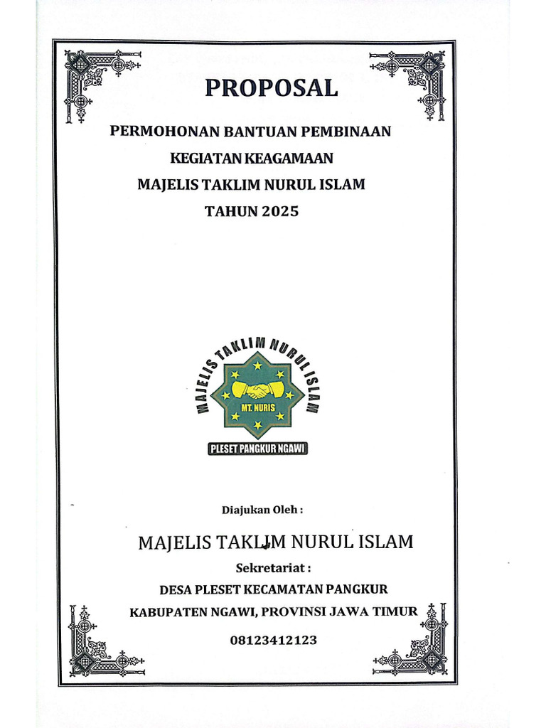 Proposal MT NURIS 2025 (Dirjen Bimas) | PDF