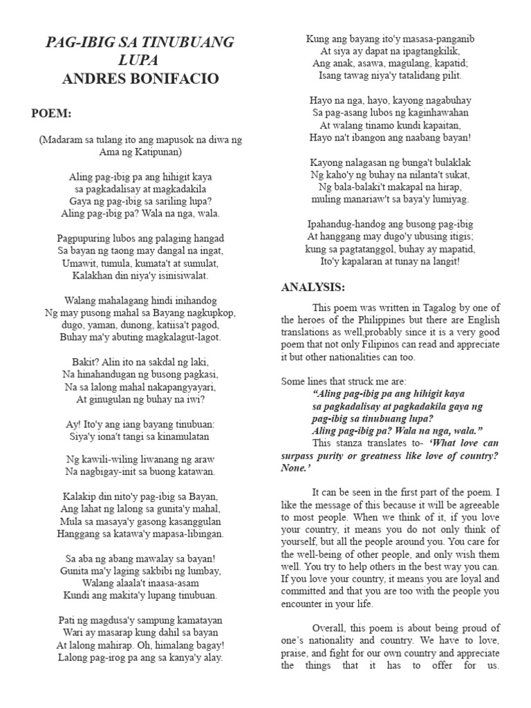 PAG IBIG SA TINUBUANG LUPA by AndresBonifacio | PDF