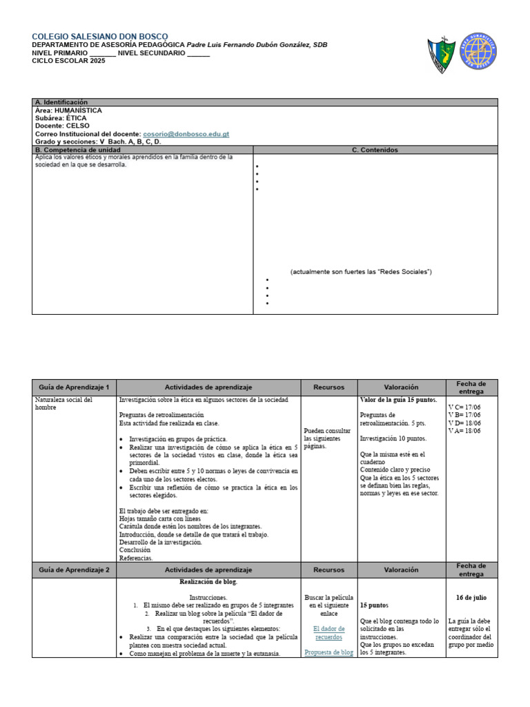 Hcca 2025 Etica III Unidad | PDF | Moralidad | Sociedad