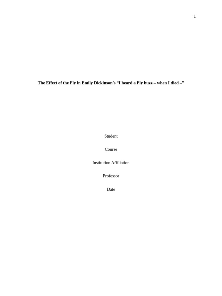The Effect of The Fly in Emily Dickinson - Edited | PDF | Religious ...