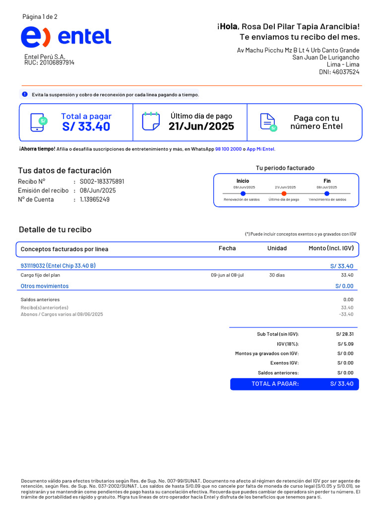 Total A Pagar: Tus Datos de Facturación | PDF | Business | Industrias ...