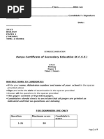 NGSA Practice Test Science Paper 1 - 29th March, 2025 | PDF | Blood | Foods