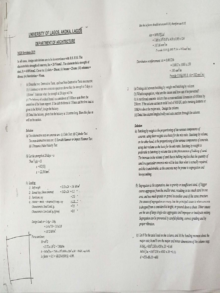 Structures Past Questions and Answers | PDF