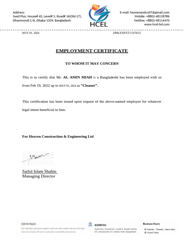 Heaven Construction & Engineering Ltd. | PDF
