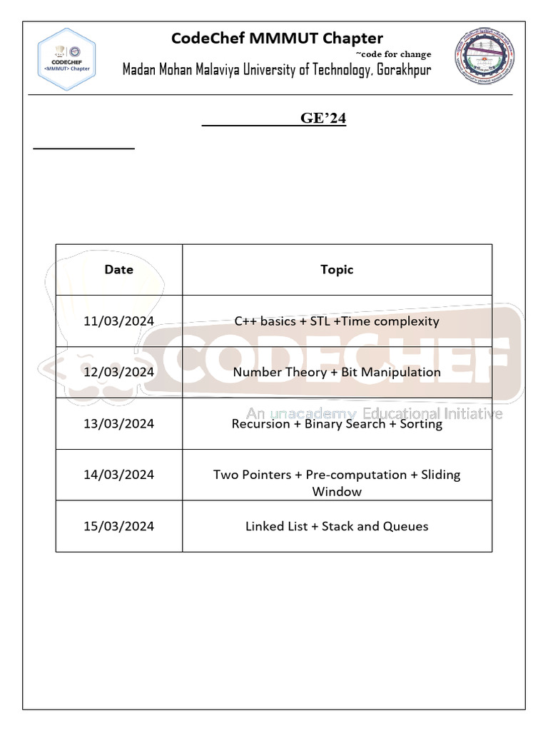 Class Schedule | PDF
