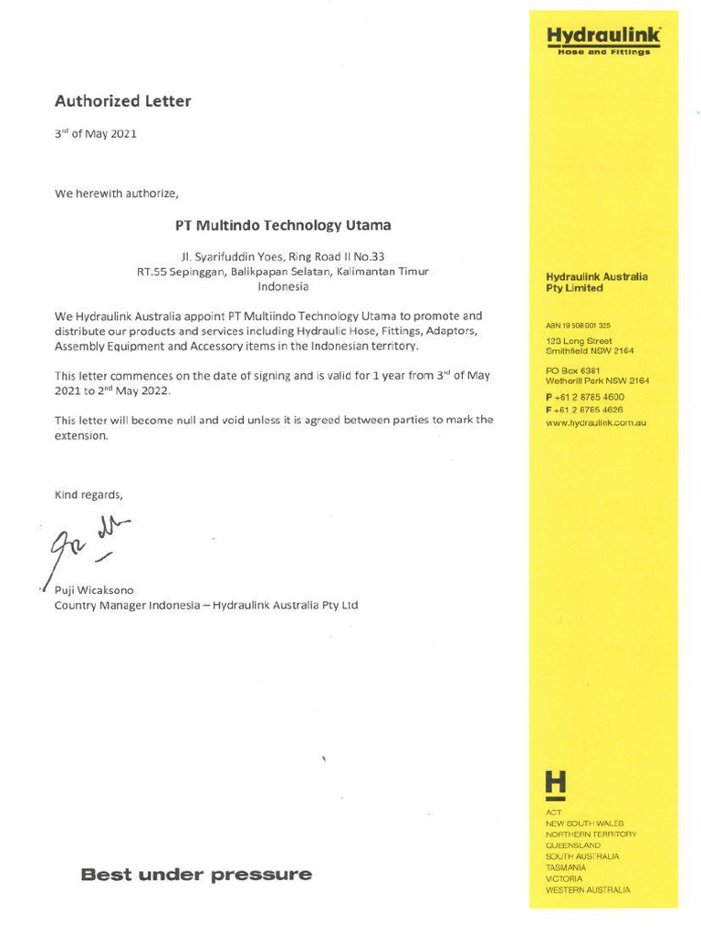 Authorized Letter MTU 2021 | PDF