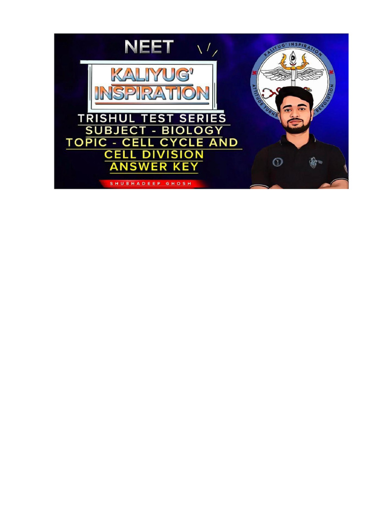 TEST 28 Cell Cycle and Cell DivisionBIOLOGY26092024 CTC TEST 2025 | PDF