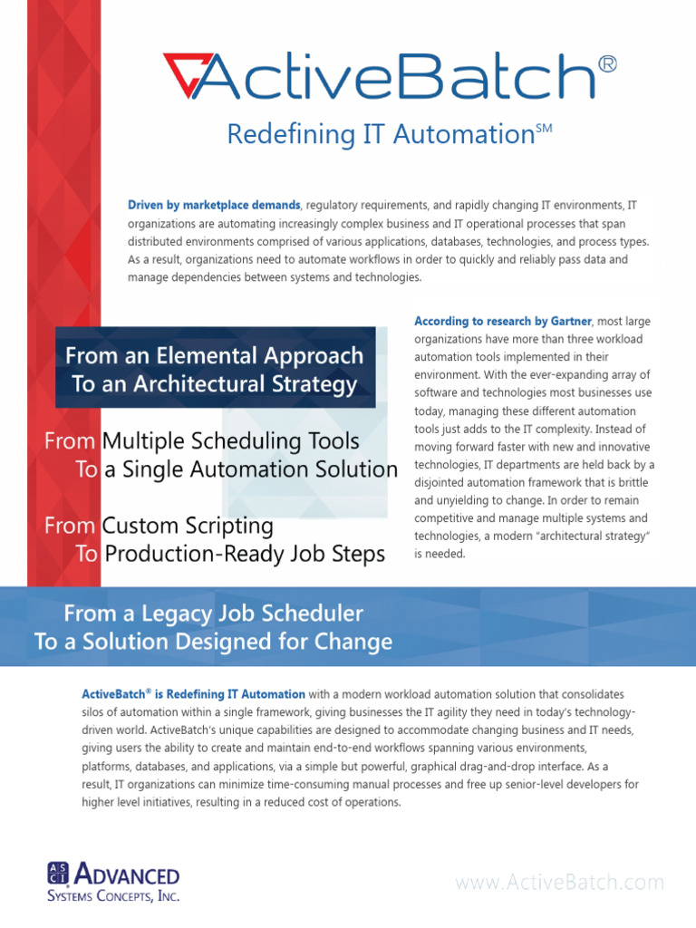 Activebatch Enterprise Job Scheduling and Workload Automation Overview | PDF | Scripting ...