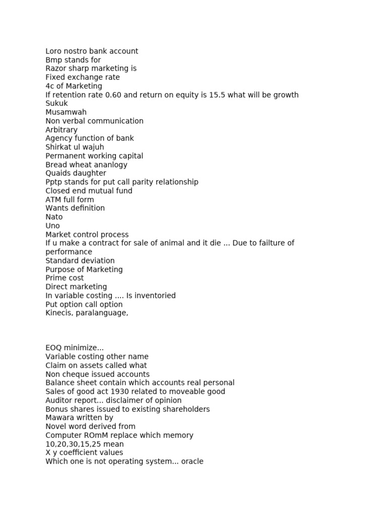 Loro Nostro Bank Account | PDF | Standard Deviation | Variance