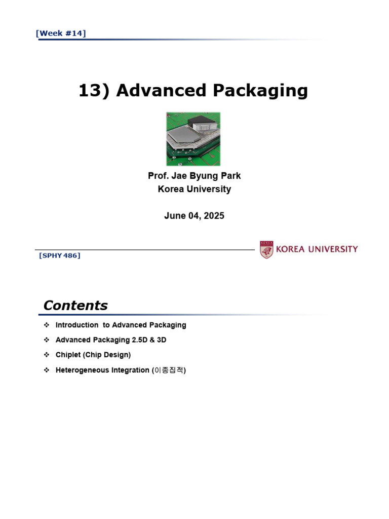 Advanced Packaging Spring2025-1 | PDF