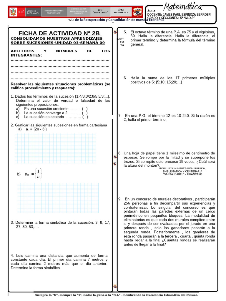 Ficha de Actividad 2b-Unidad #03 | PDF