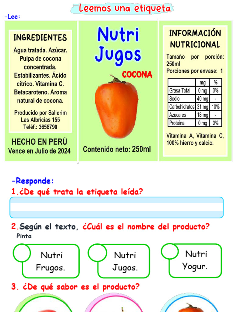 Ficha Leemos Etiqueta Maestra Janet | PDF