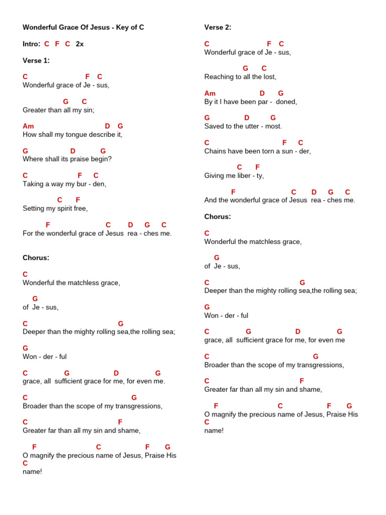 Wonderful Grace of Jesus Hymn of Preparation | PDF | Theology ...