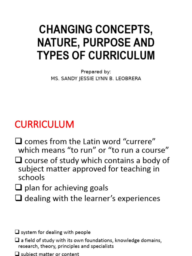 Understanding Curriculum Concepts and Types | PDF | Curriculum | Learning
