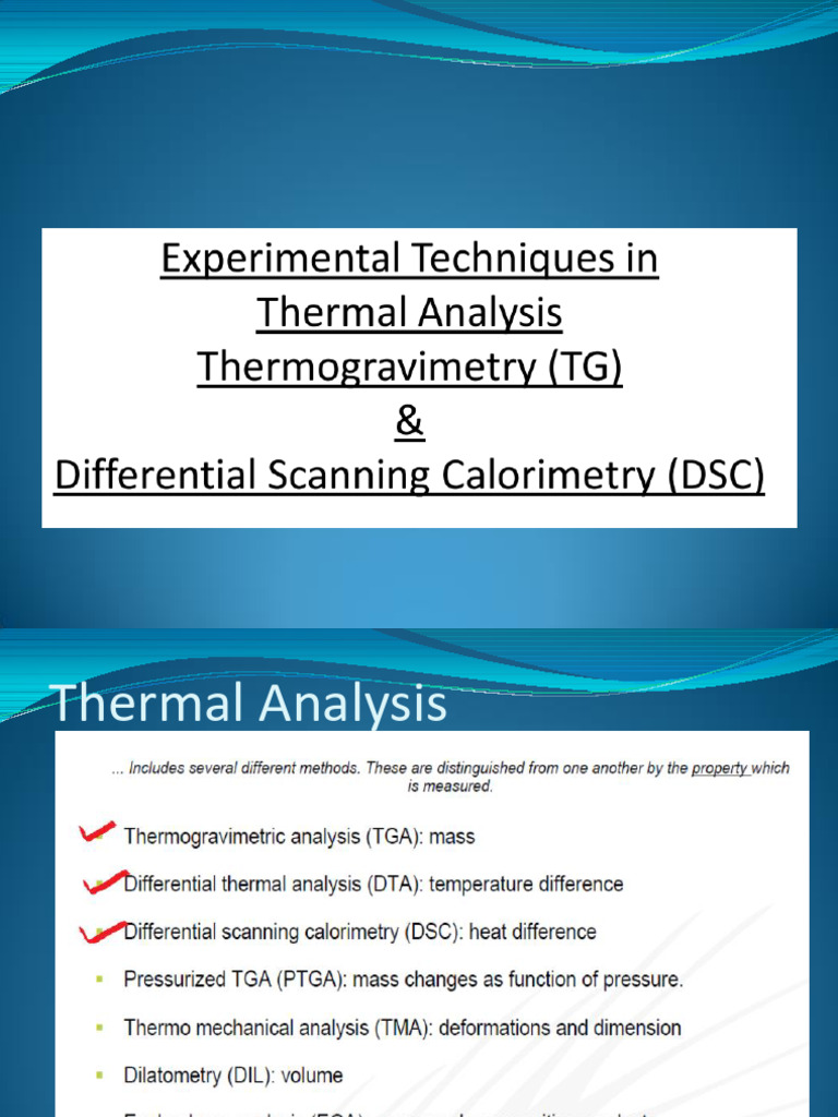 Thermal Analysis Techniques Overview | PDF