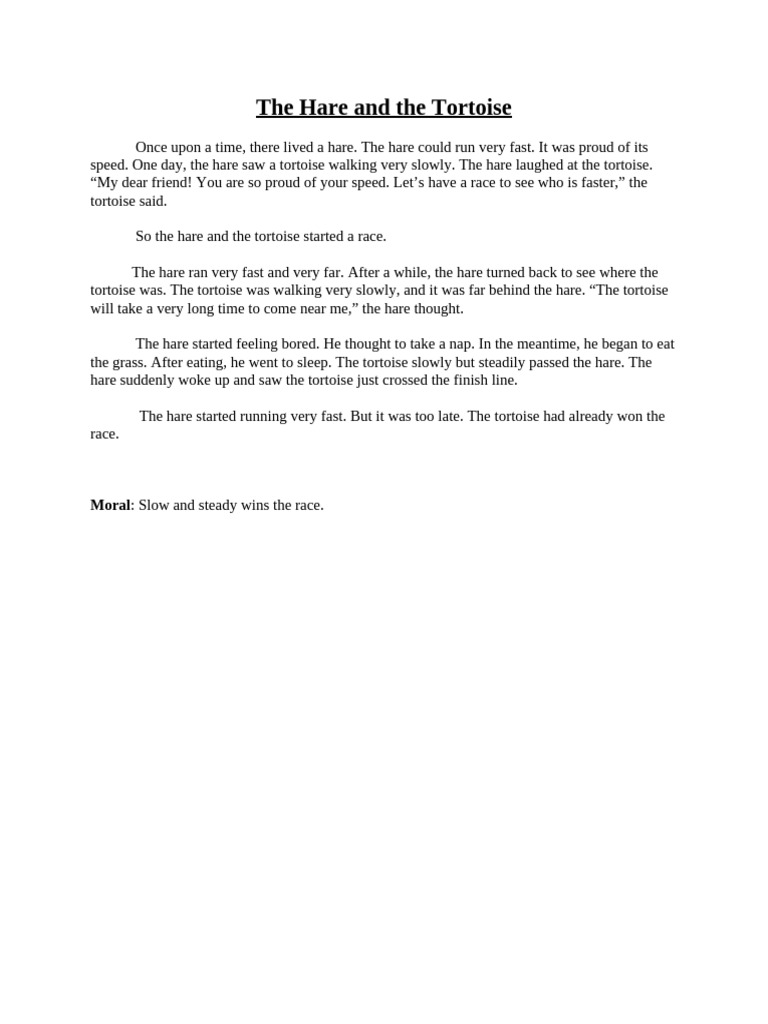The Hare and The Tortoise | PDF