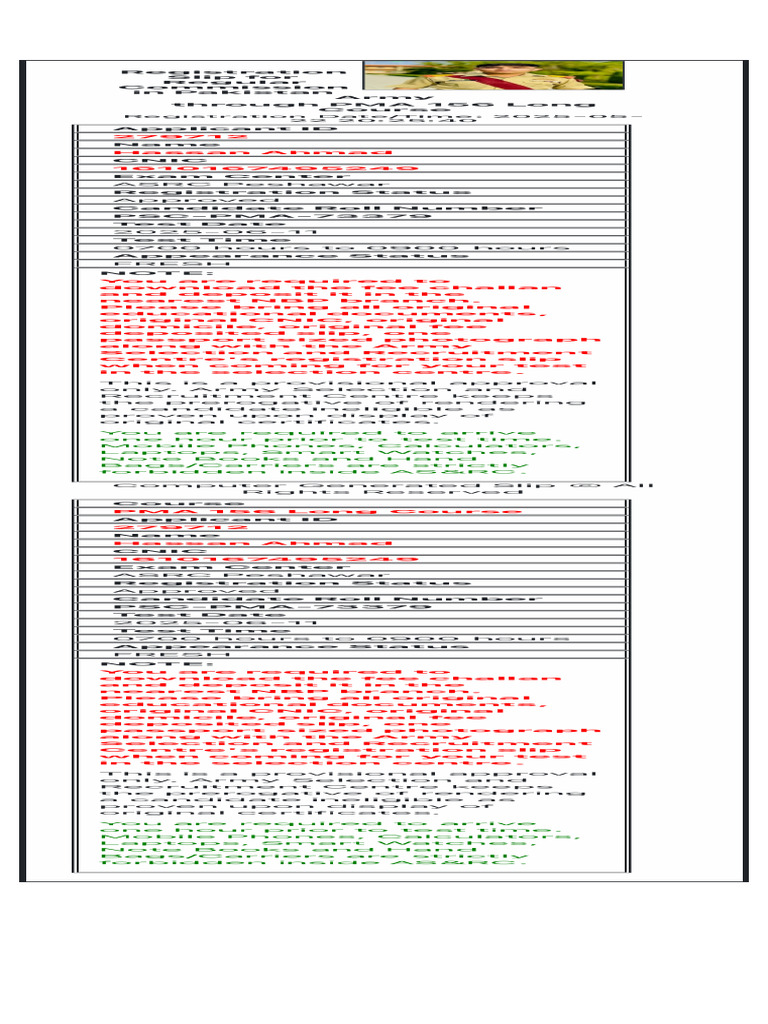 Registration Slip | PDF
