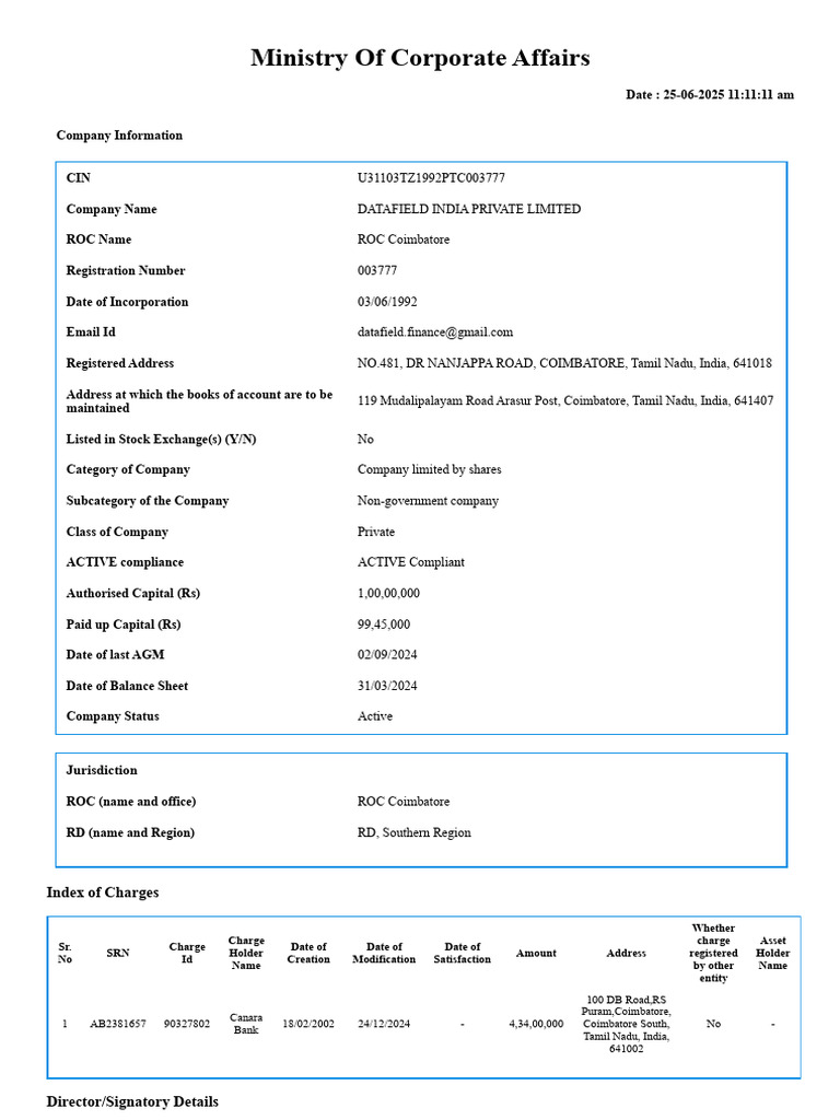 Ministry of Corporate Affairs - MCA Services | PDF | Business | Corporations