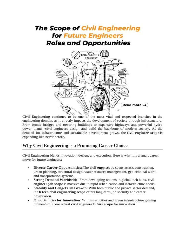 Why Civil Engineering Is A Promising Career Choice Doce Pdf