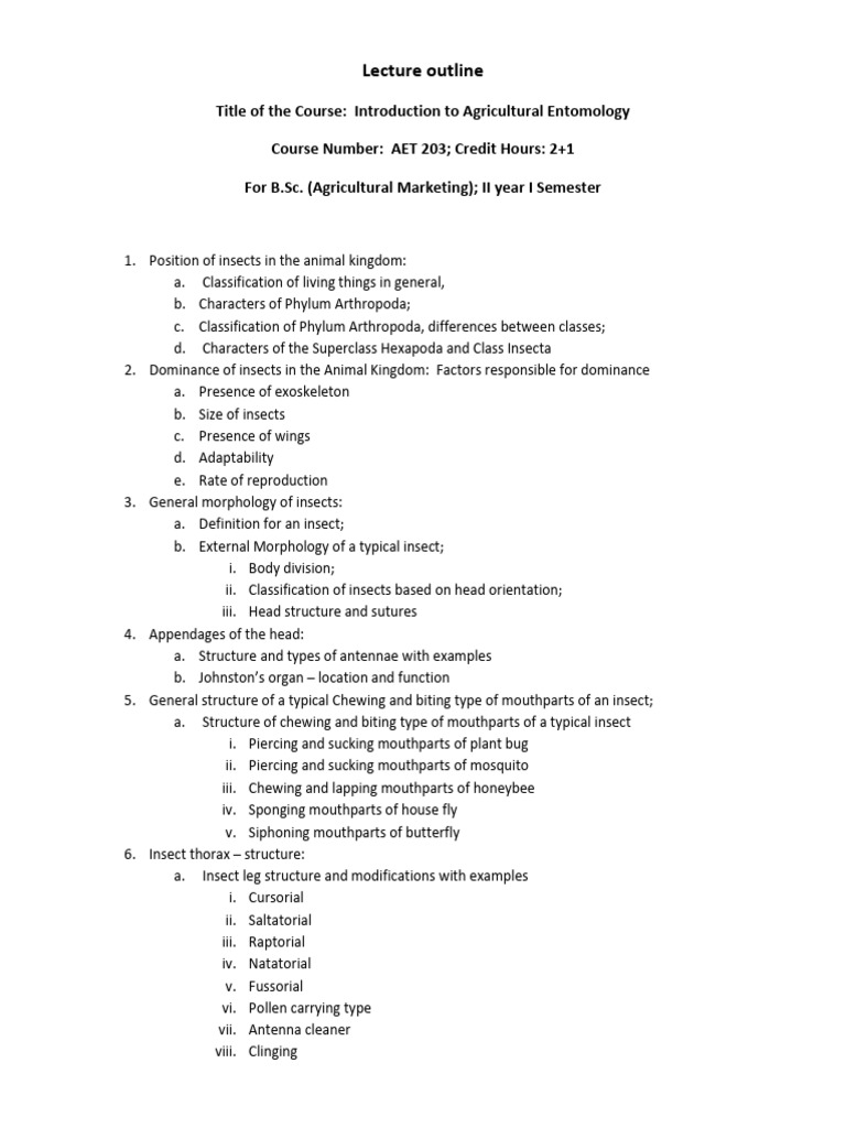 Introduction to Agricultural Entomology | PDF | Insects | Biological ...