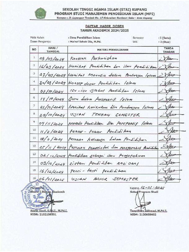 Jurnal Perkuliahan | PDF