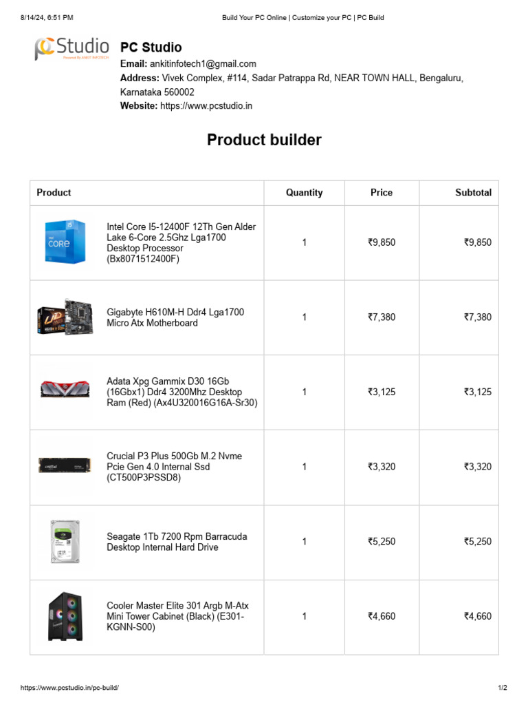 Build Your PC Online - Customize Your PC - PC Build2 | PDF | Personal Computers | Desktop Computer