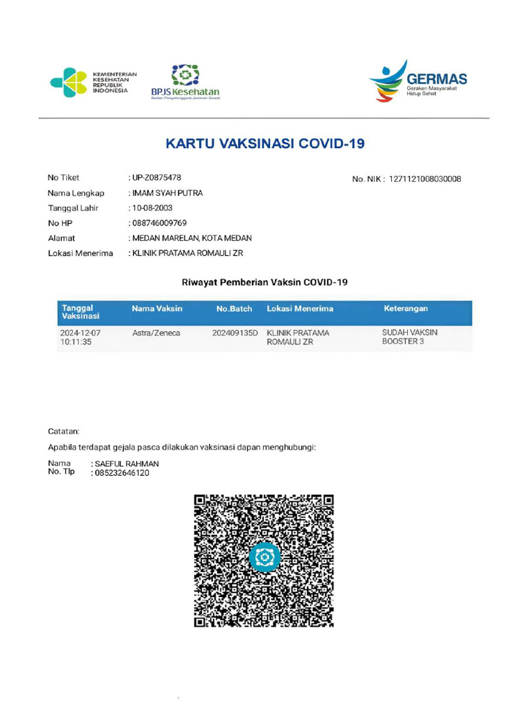 Surat Keterangan Vaksin Pdf