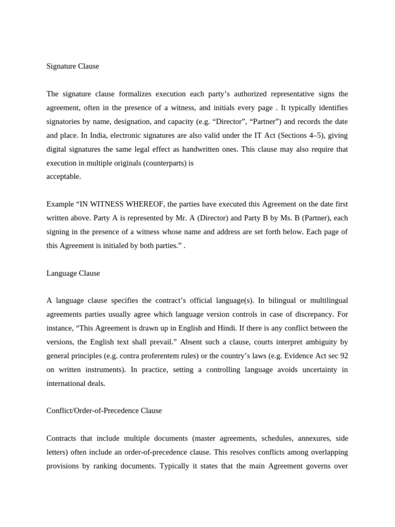Key Contract Clauses Explained | PDF | Arbitration | Breach Of Contract