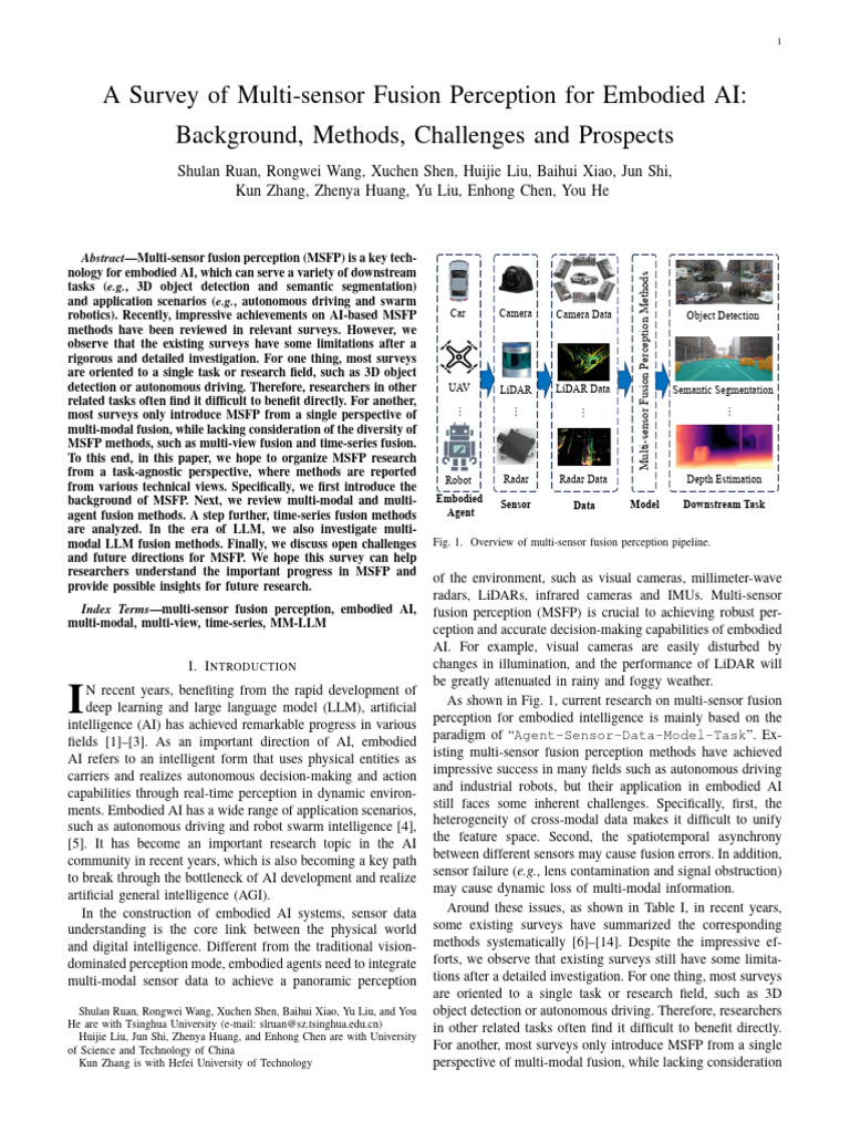 A Survey of Multi-Sensor Fusion Perception For Embodied AI: Background ...