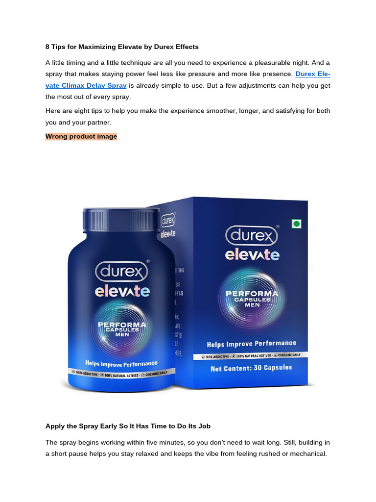 8 Tips For Maximizing Elevate by Durex Effects - 15 May | PDF