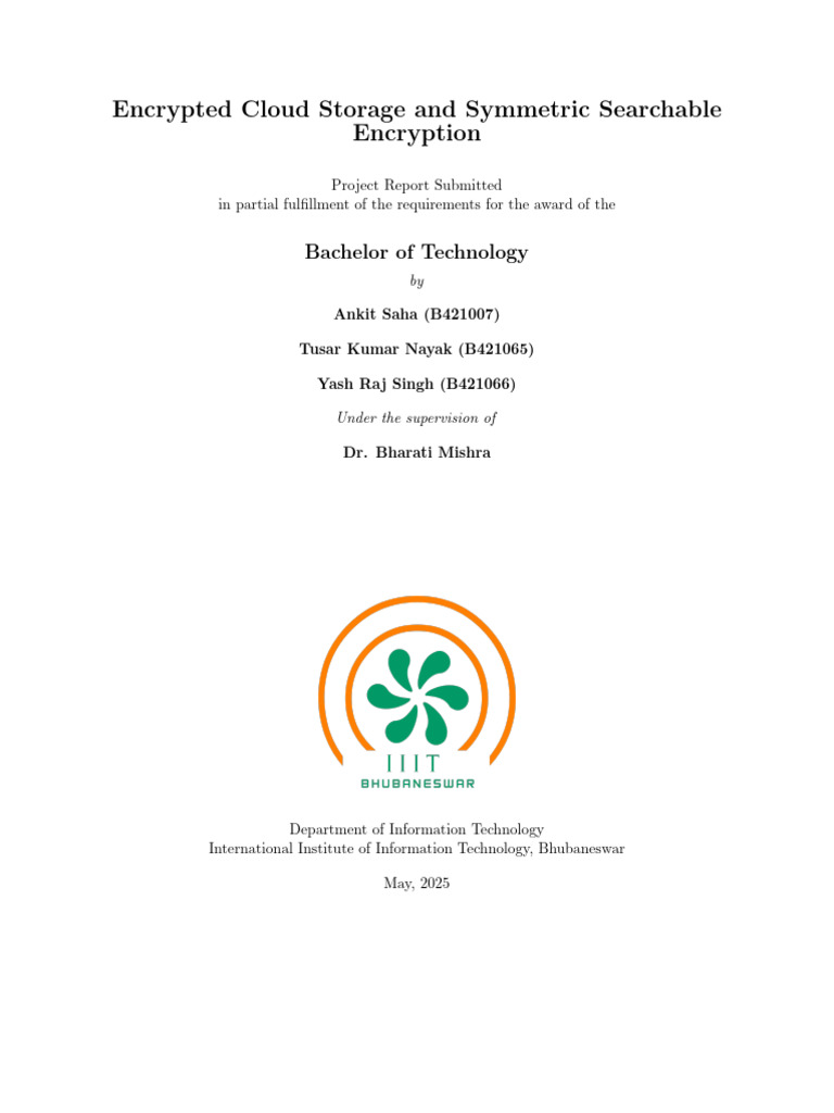 Encrypted Cloud Storage Symmetric Searchable Encryption Final Reduced (1) | PDF | Encryption ...