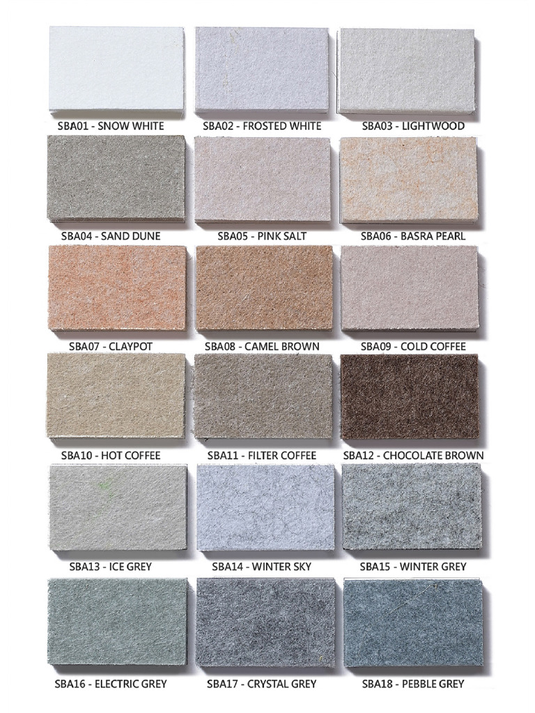 AcouSound PET Panels Colour Chart - 2024-2 | PDF