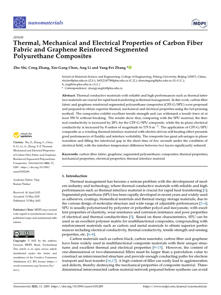 Thermal, Mechanical and Electrical Properties of Carbon Fiber | PDF ...