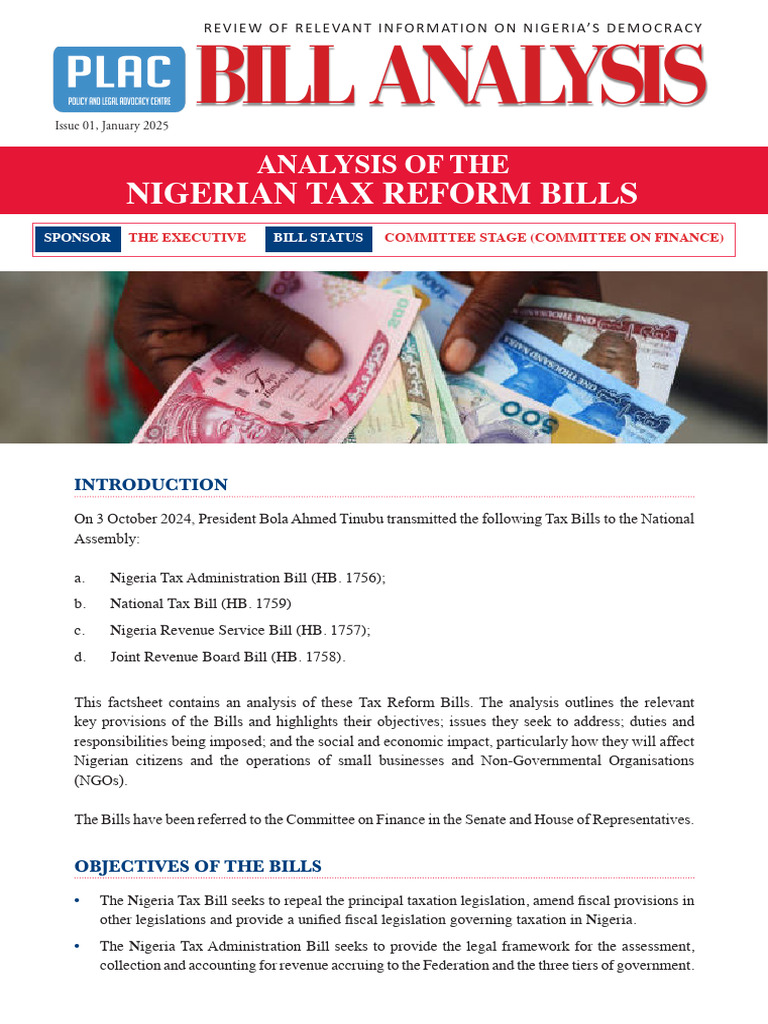 Nigeria Tax Reform Bills Analysis 2024 | PDF | Taxes | Value Added Tax